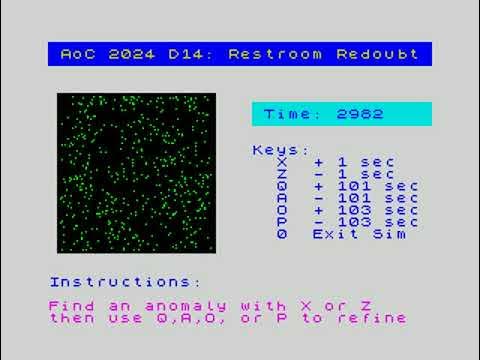 Advent of Code, Day 14 (Part 2), 2024 Visualized on ZX Spectrum [FUSE] - YouTube