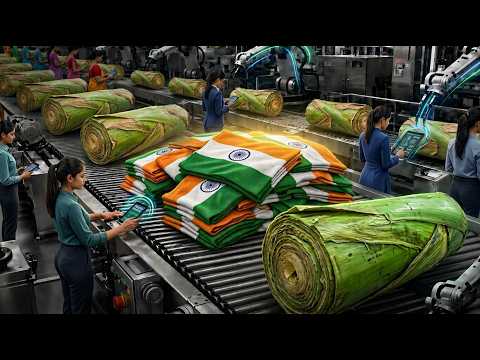 Inside the Banana Fiber Factory - How Luxury Flags Are Made (Full Process)