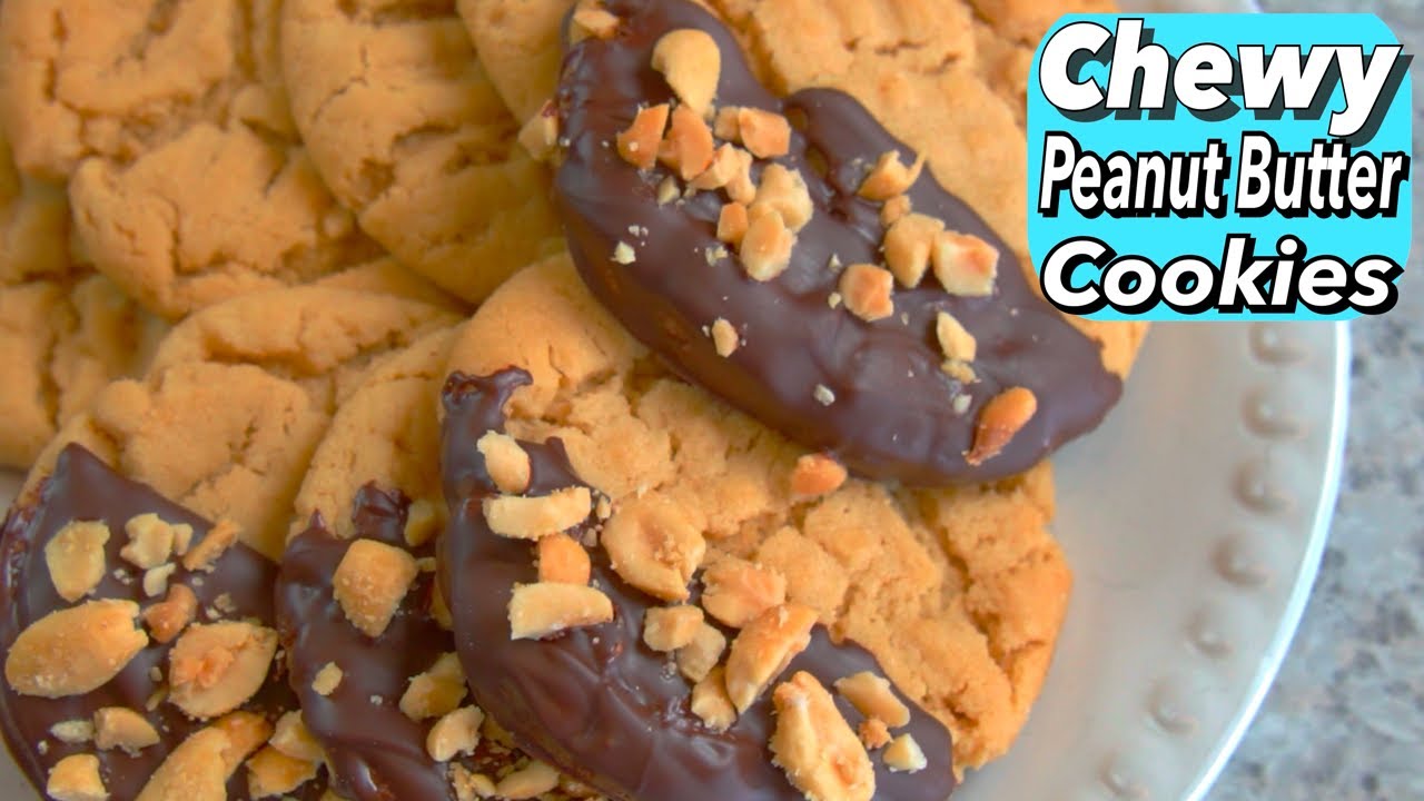 Chewy Peanut Butter Cookies / Chocolate-Peanut Topping - YouTube