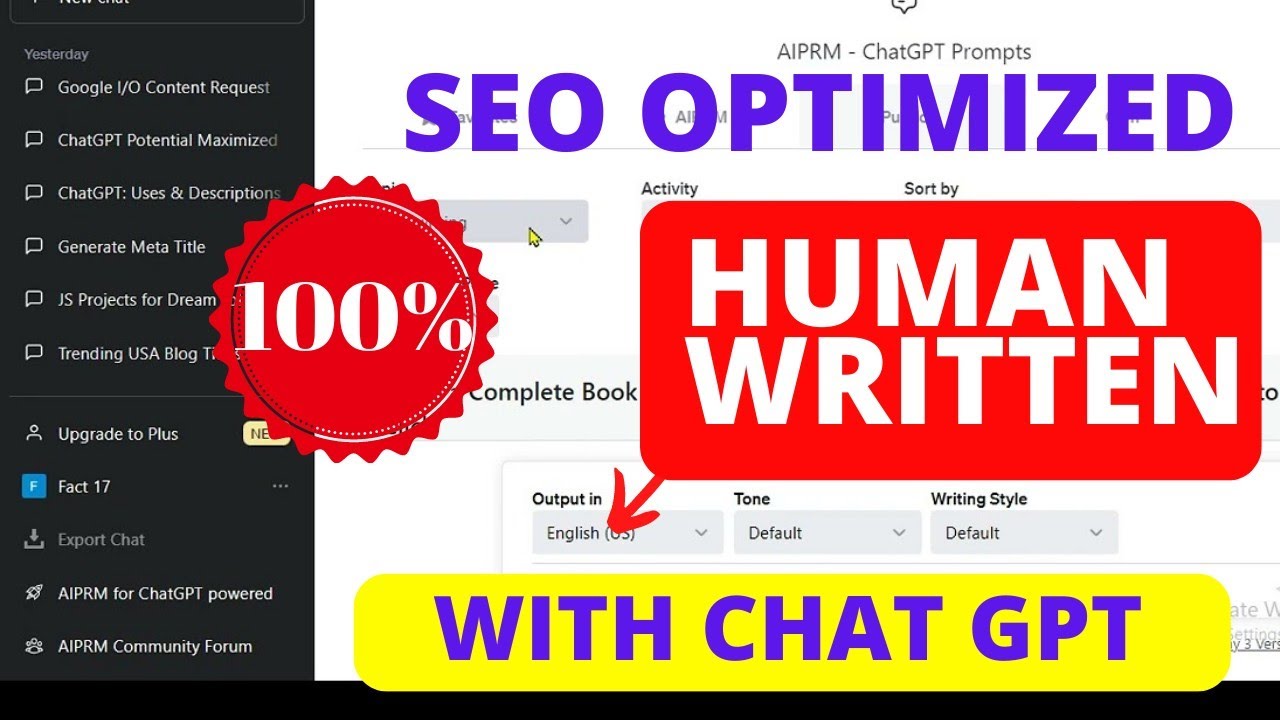 100% SEO Optimized Human Written Article By Chat GPT - YouTube