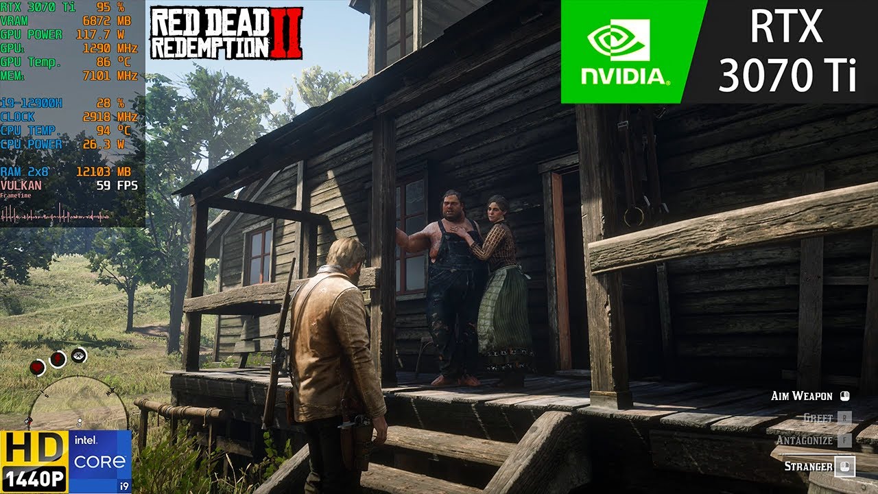 Red Dead Redemption 2 Ultra Settings 1440p | RTX 3070 Ti | i9 12900H ...