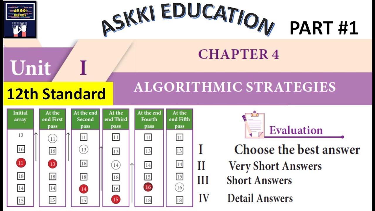 12th Computer Science Chapter 4 Algorithmic Strategies Book Back 12th Computer Science Chapter 4 Algorithmic Strategies Book Back