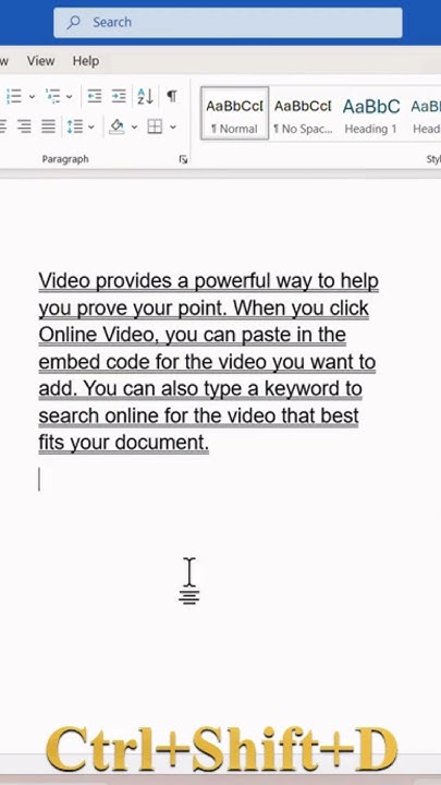 How to 🤔 underline text using keyboard shortcut #shortcutkeys #msword # ...