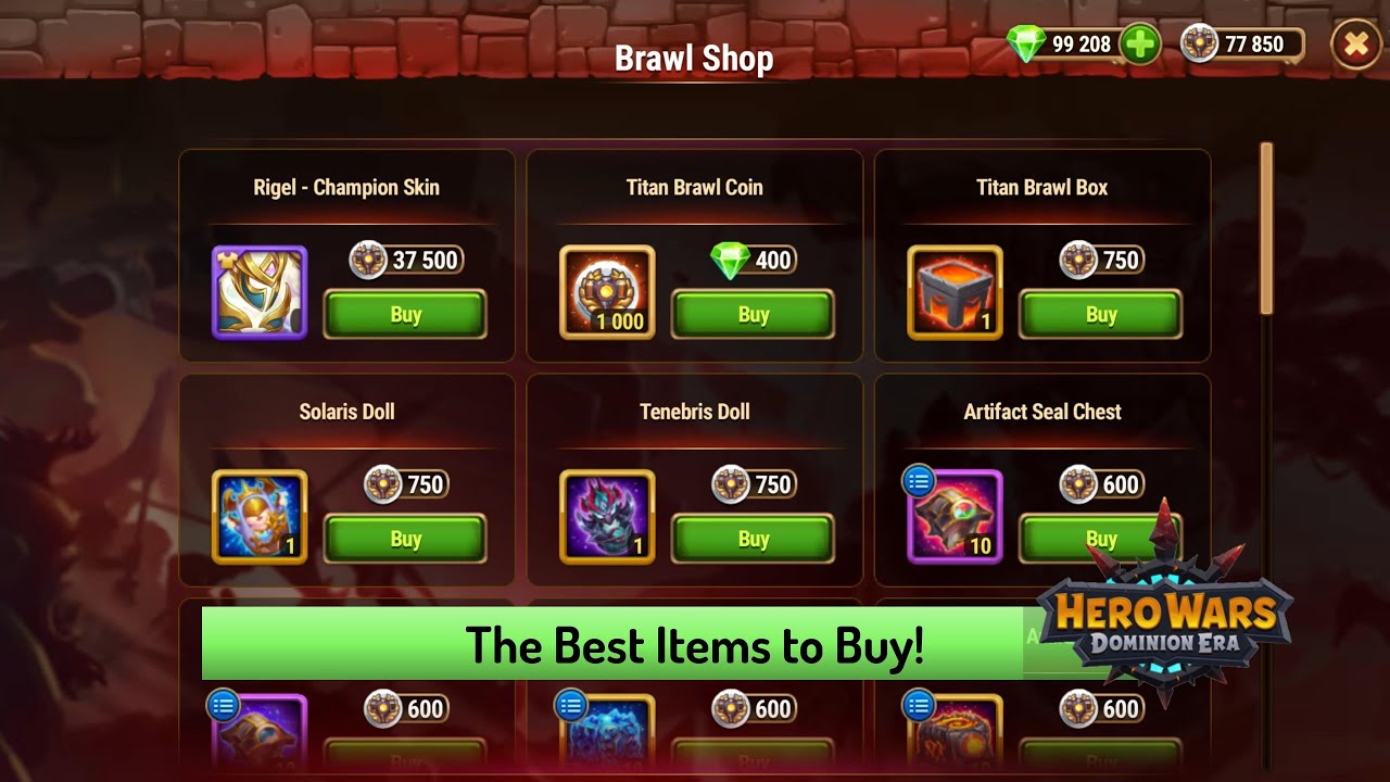 Rigel's Titan Brawls Shop, Best Items to Buy — Hero Wars: Dominion Era ...
