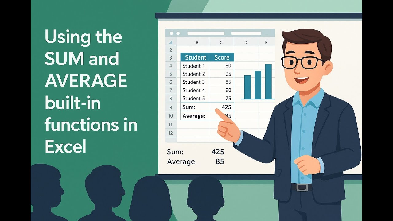 Excel Lesson 2 - using the SUM and AVERAGE built-in function in Excel ...