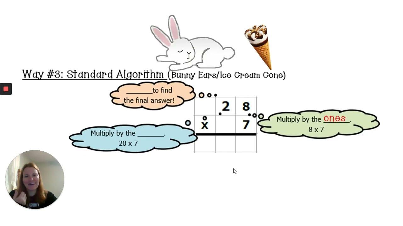 12-12 Multiply a 2 digit x 1 digit: Standard Algorithm Notes - YouTube