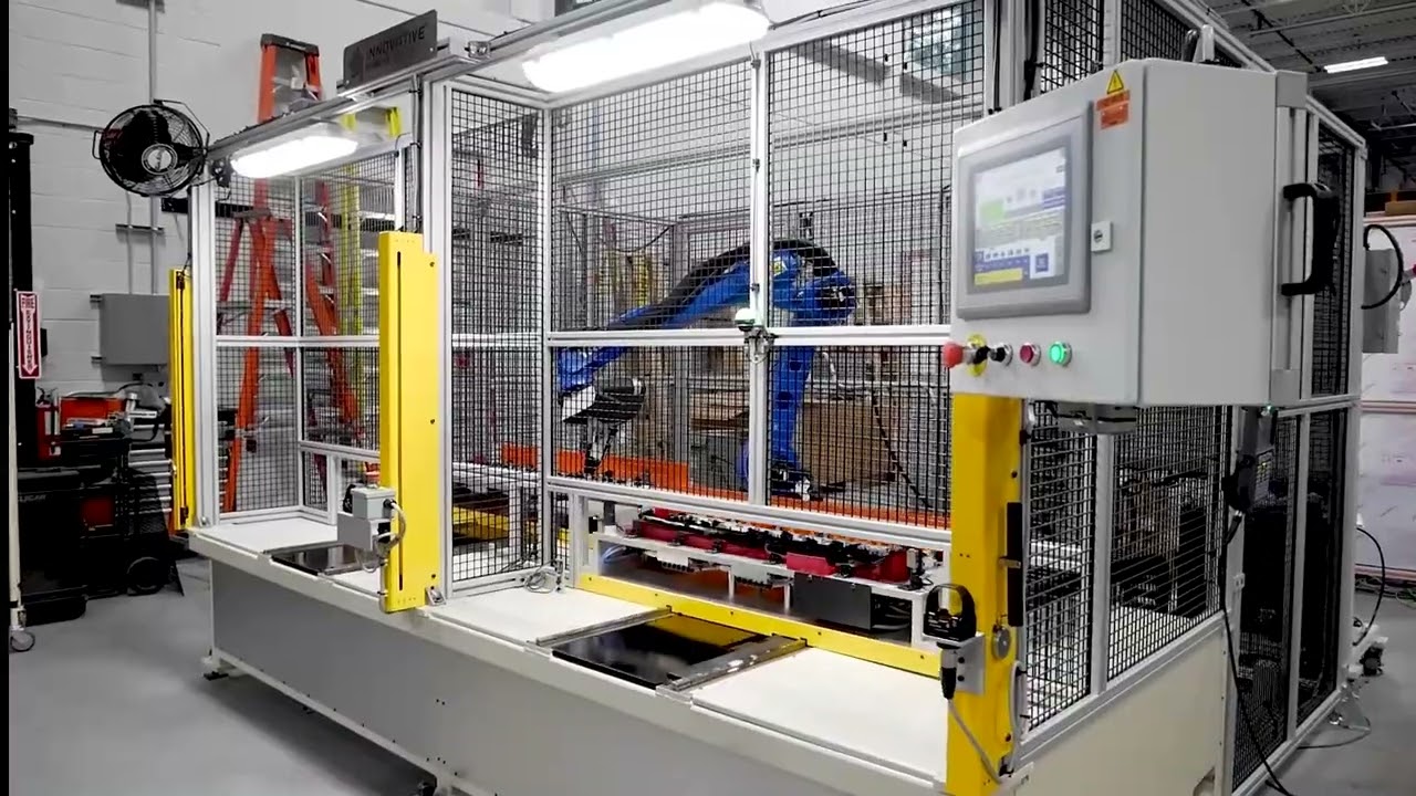 Robotic Adhesive Felt Application A/B Fixture Cell - YouTube