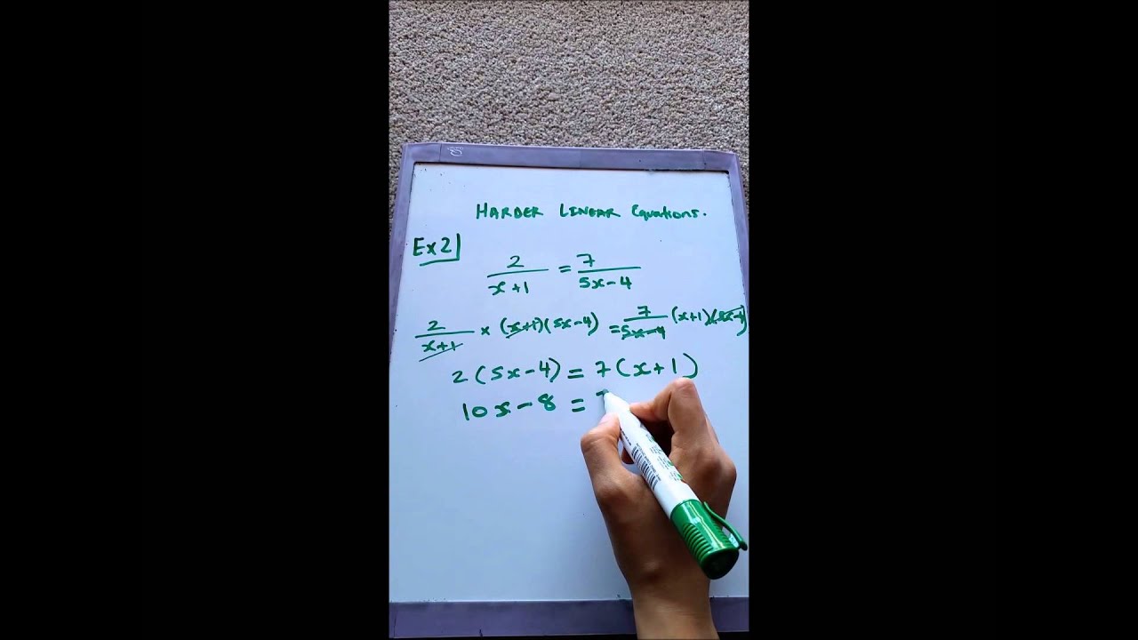 Algebra For Beginners Harder Linear Equations Example 2 Lesson 5 By Algebra For Beginners Harder Linear Equations Example 2 Lesson 5 By
