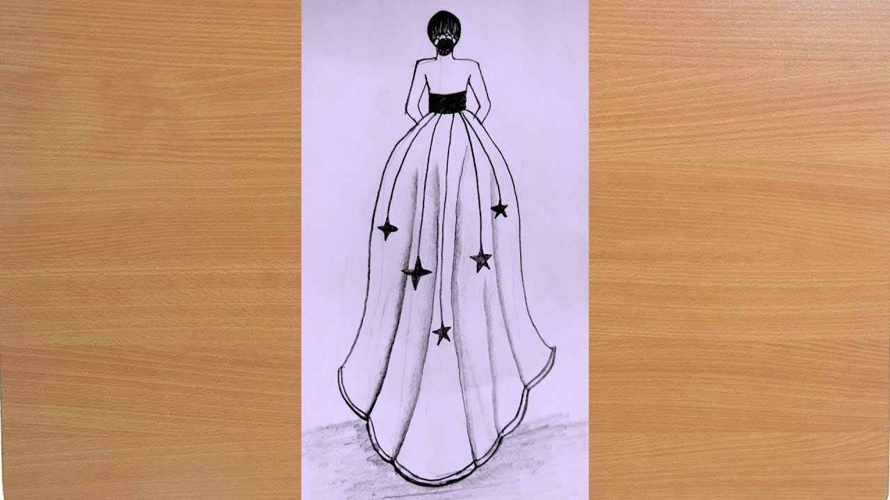 lenga girl drawing back side easy drawing snow drawings - YouTube