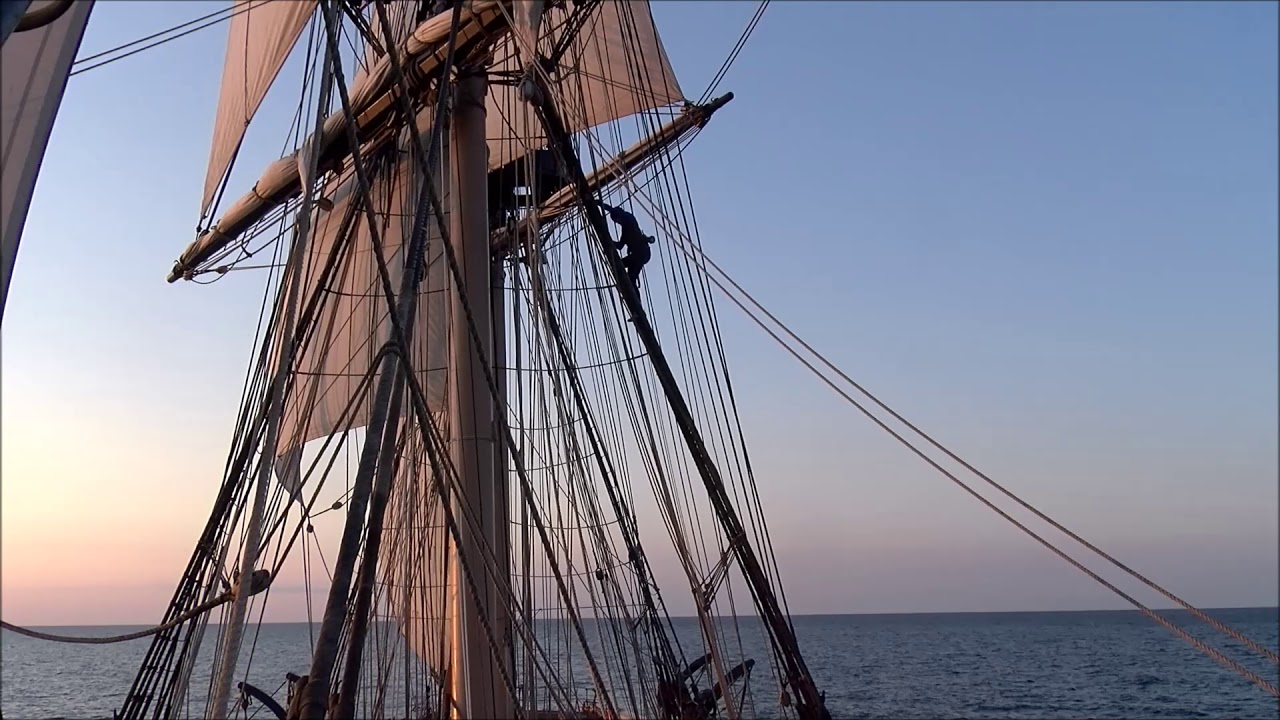 Descending from aloft on the U S Brig NIAGARA - YouTube