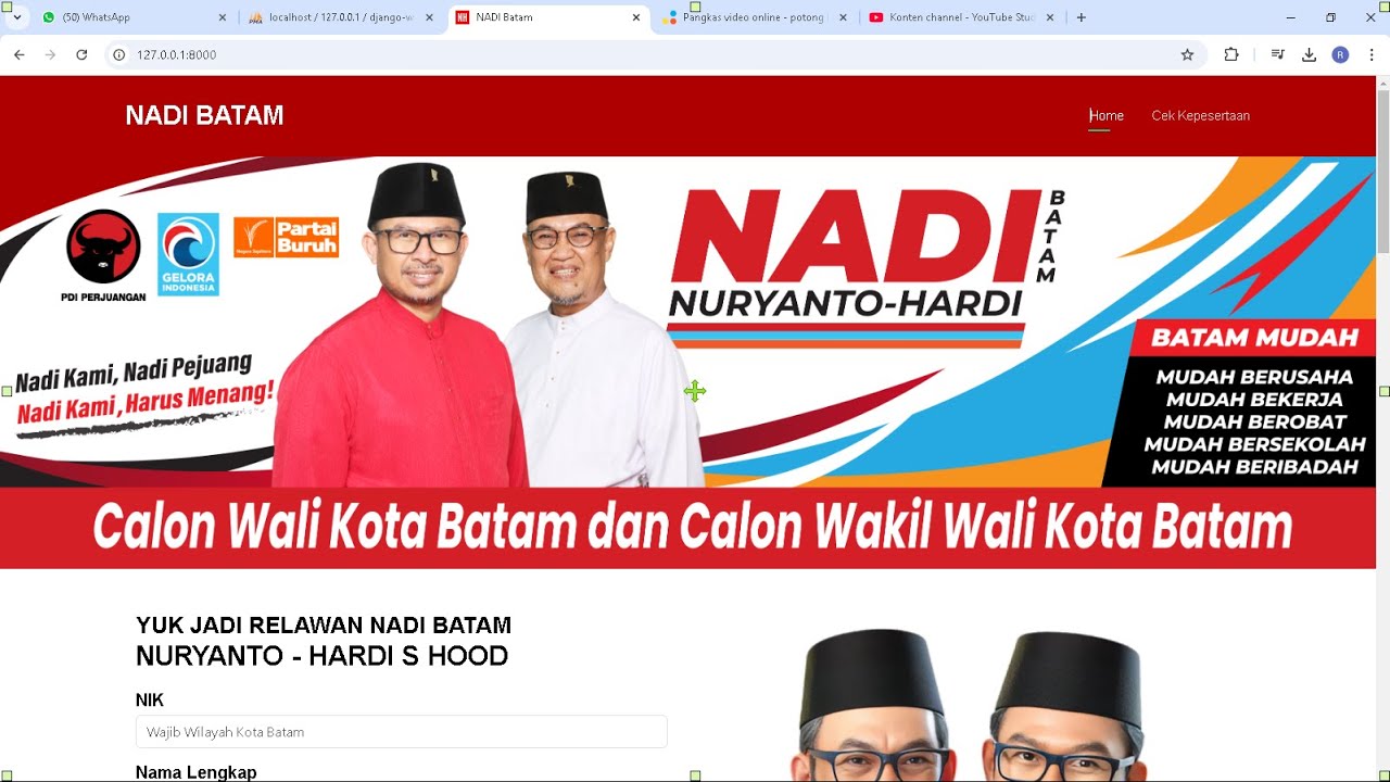 Python Django: Pengembangan website pendataan relawan - YouTube