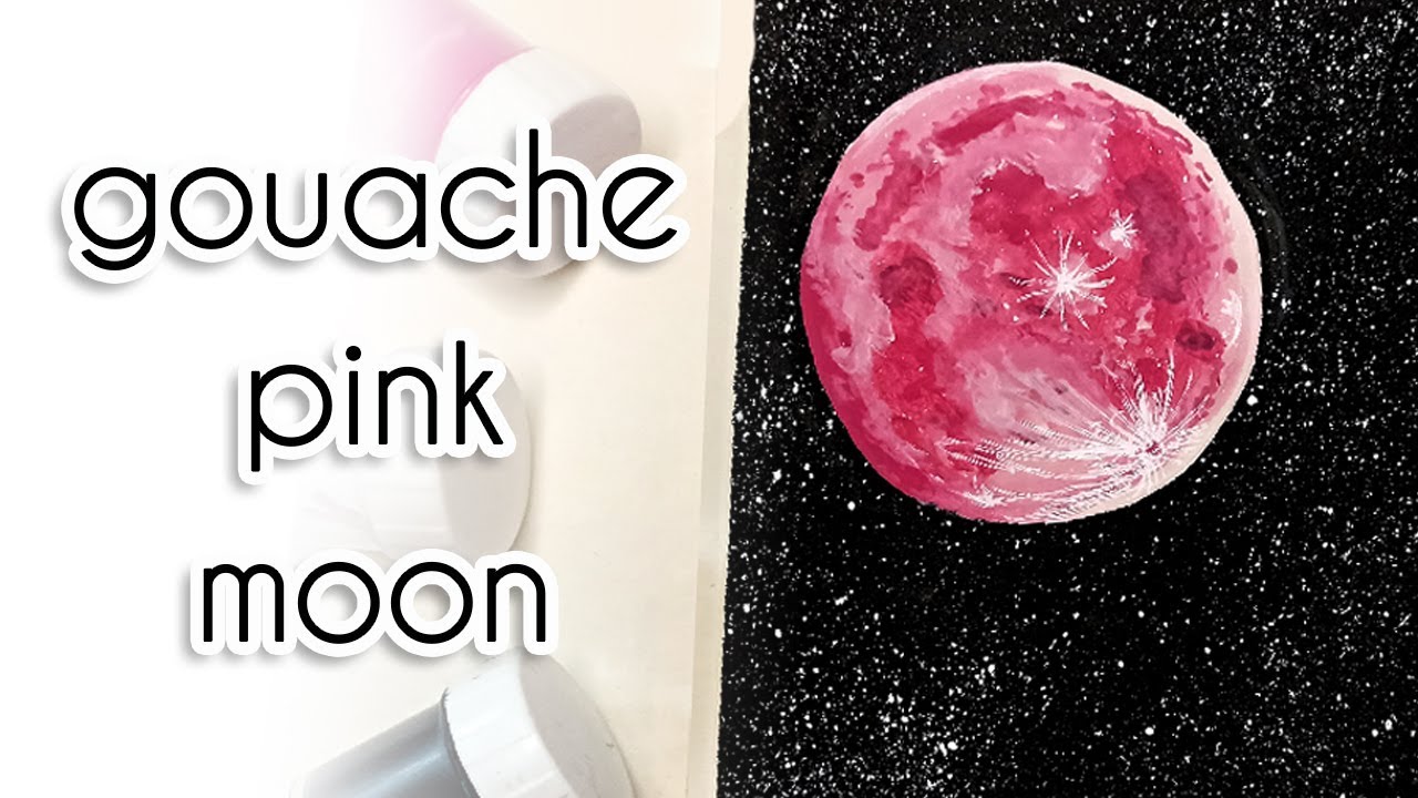 Easy Gouache Painting | Pink Moon - YouTube