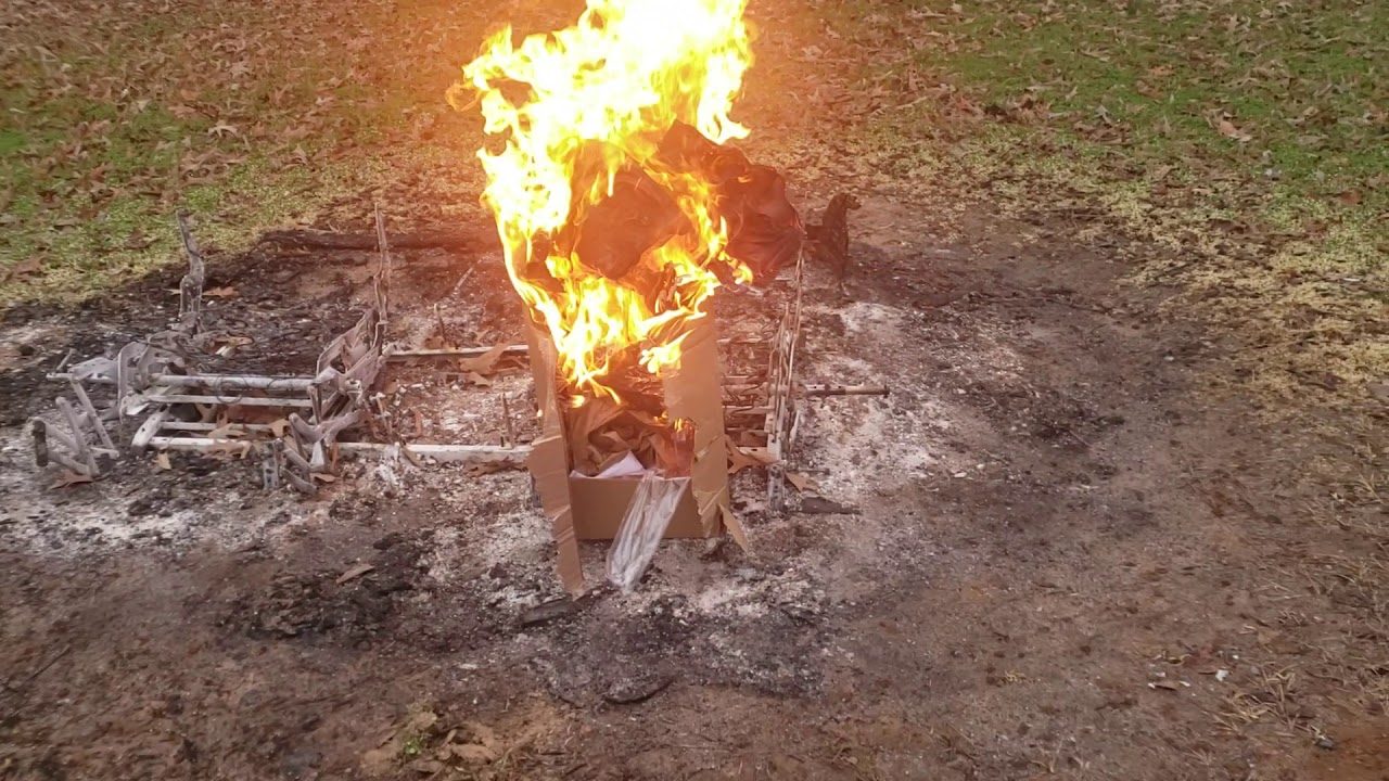 Burning Stuff 753: Towering Cardboard Box - YouTube