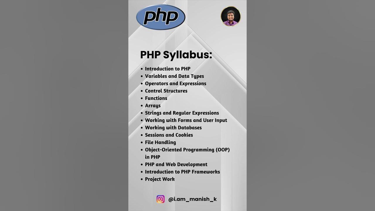 PHP Basics to Web Dev Mastery | Manish WebTech | Empower Web Projects with PHP Skills - YouTube