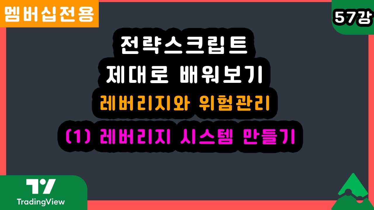 전략스크립트 제대로 배워보기 57강 레버리지와 위험관리 1 레버리지 시스템 만들기 Youtube