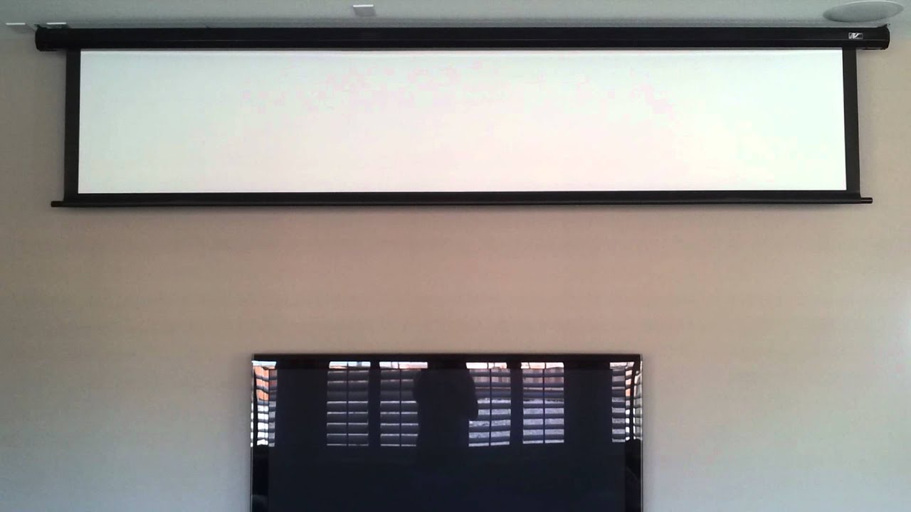 Elite Screens Spectrum 125" roll down - YouTube