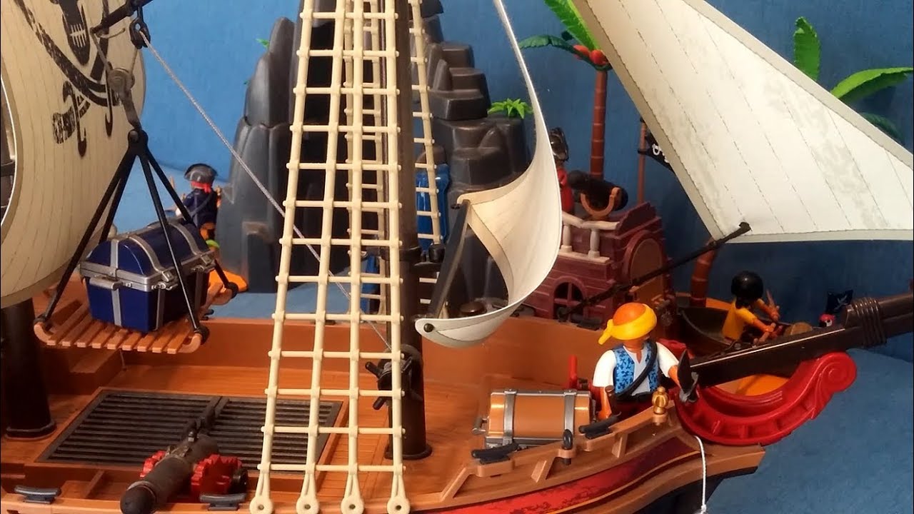 Playmobil Pirate Ship 5135 and Treasure Island 6679 | Πειρατική φρεγάτα ...