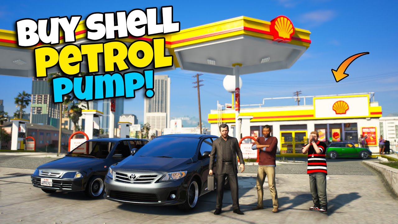 MICHAEL BUYING EXPENSIVE SHELL PETROL PUMP IN LOS SANTOS | REAL LIFE ...