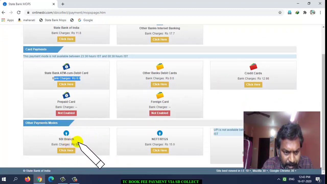 TC BOOK PAYMENT VIA SB COLLECT ONLINE MODE - YouTube
