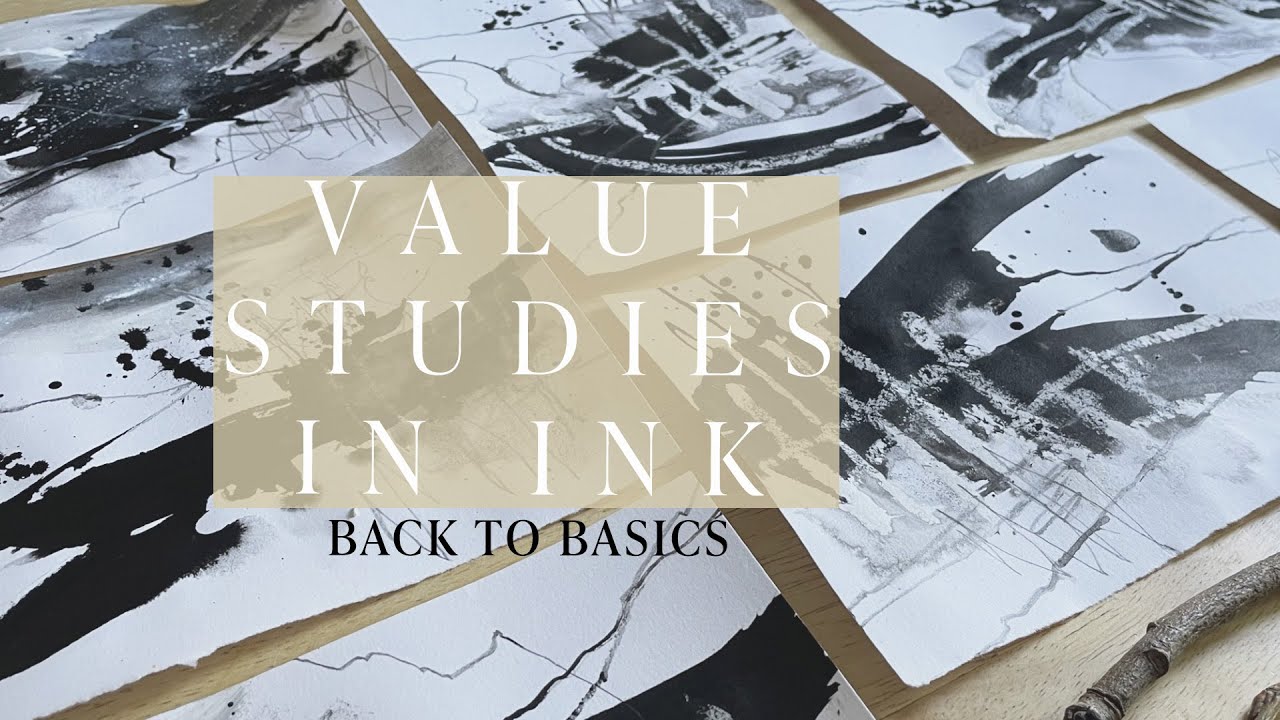 Composition & Value Studies with Ink for Abstract Landscapes - YouTube