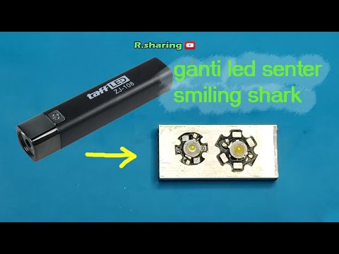 ganti led senter smiling shark 617A - YouTube
