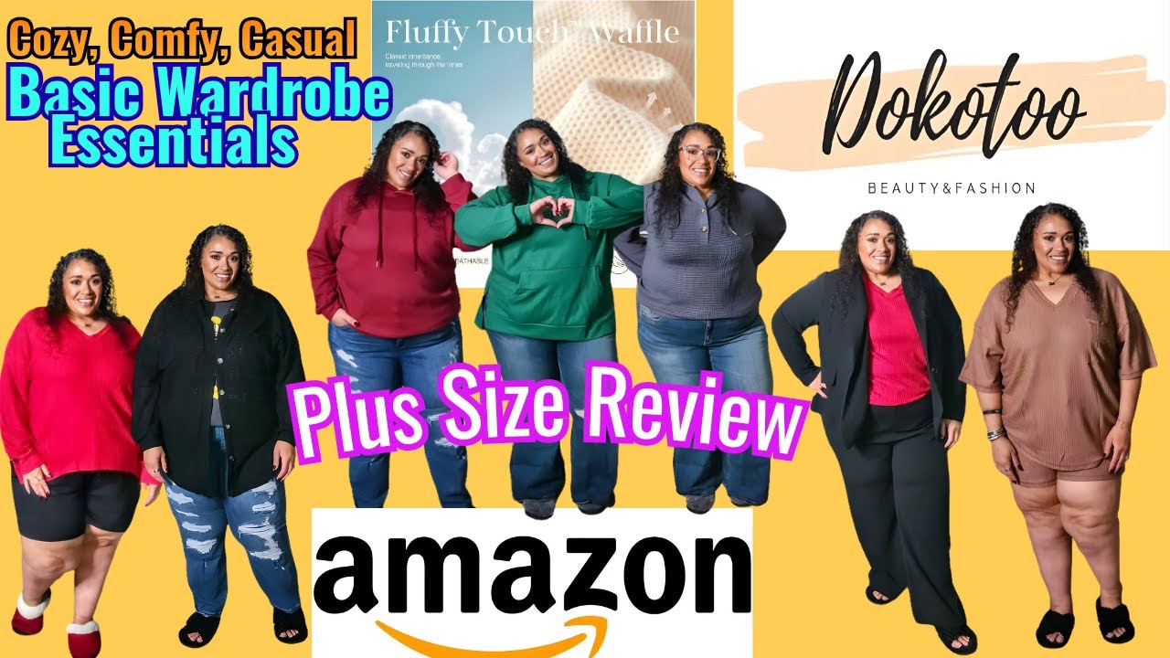 Amazon Plus Size Clothing Haul|Dokotoo Fluffy Touch Waffle Coll ...