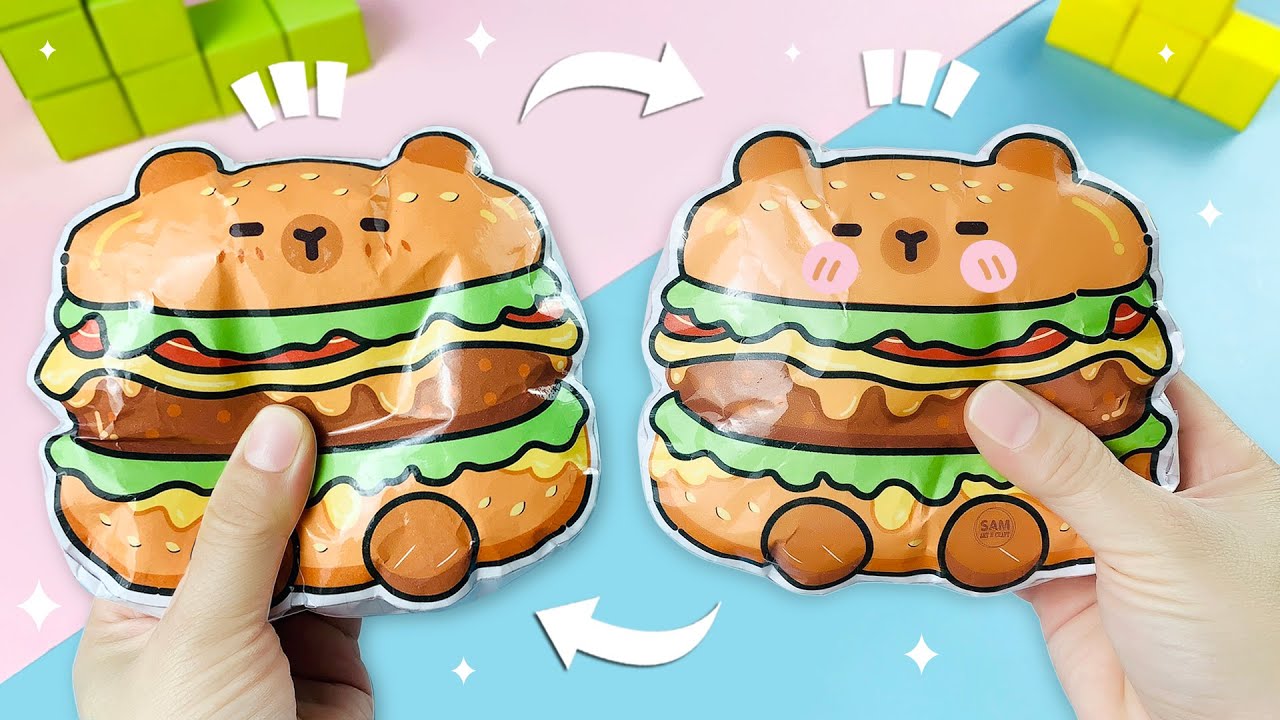 Làm Squishy Chuột Lang Capybara Hamburger Bằng Giấy Dễ Thương / DIY ...