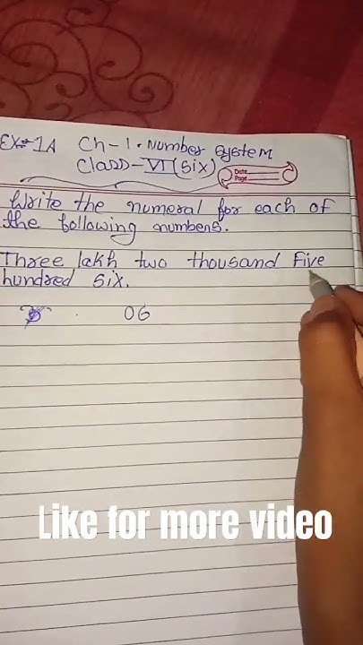 number system ch 1 exercise =1 class 6 write each of the following numerals#maths ...
