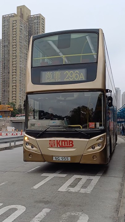 NG955 KMB 九巴 AVBE75 鐵甲 行走296A循環線 #bus #kmb #avbe #volvob9tl #296a - YouTube