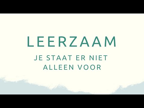 Leerzaam: je staat er niet alleen voor - YouTube