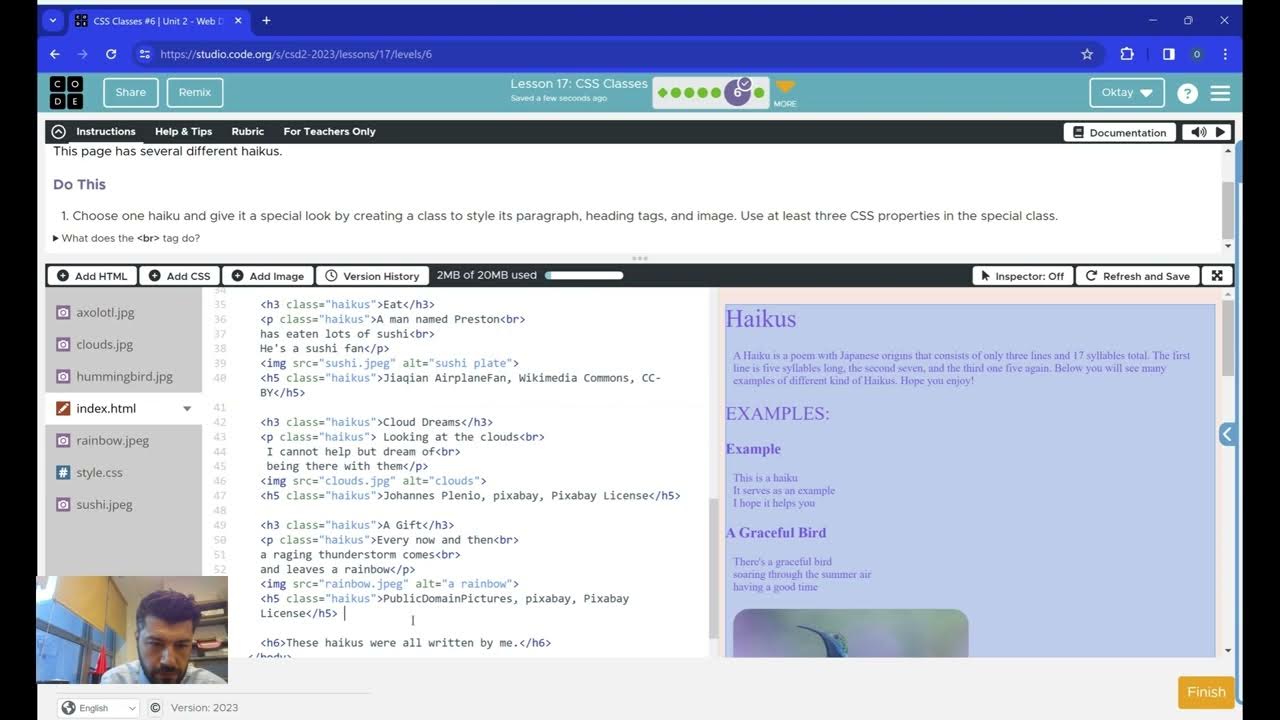 Unit 2: Lesson 17 -Activity 6 - CSS Classes I Web Development ('23-'24) - Code.org - YouTube