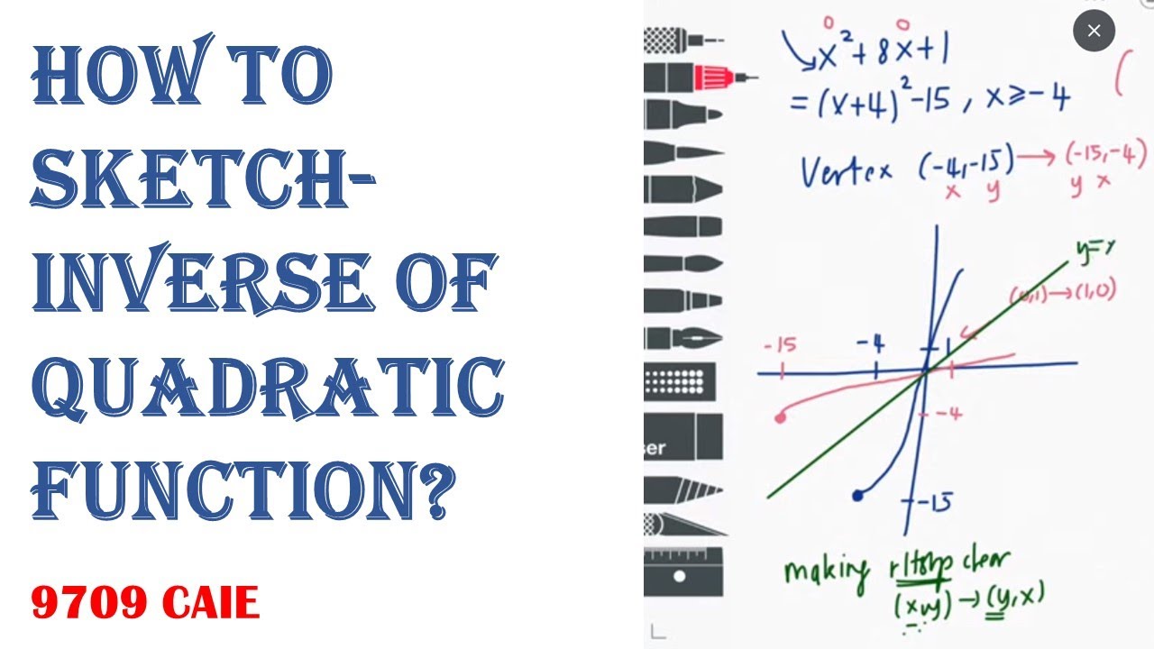 9709: Sketch-Inverse of quadratic function - YouTube