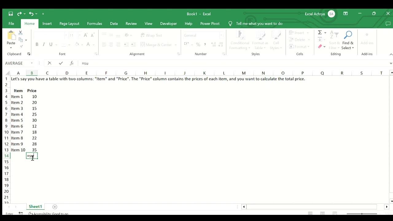 Excel SUM function | Use of sum function in Excel | Advance excel | Excel | Excel practice ...