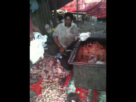 Jhatka or Chatka Butcher Gazipur Delhi India - YouTube