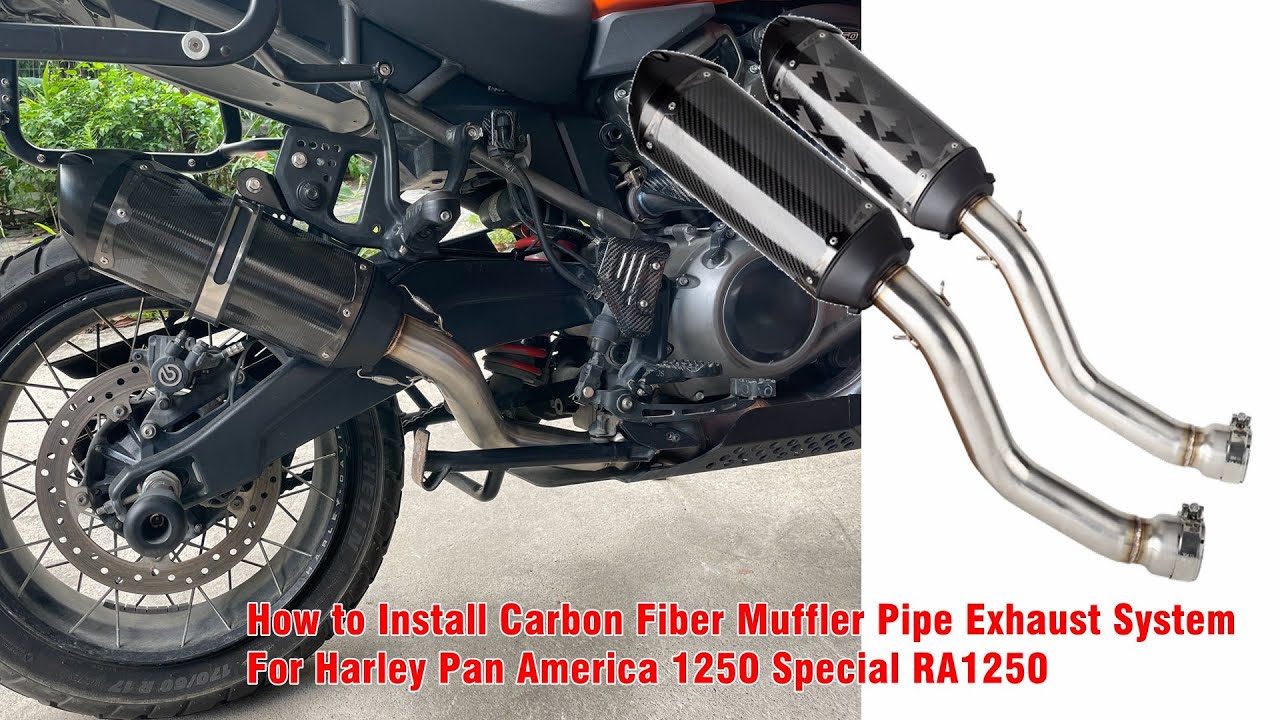 How to Install Carbon Fiber Muffler Pipe Exhaust System For Harley Pan ...
