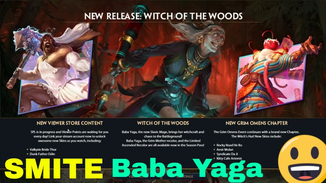 SMITE PTS Baba Yaga and New Skins - SquishyMain (Peanutsackboy) - YouTube