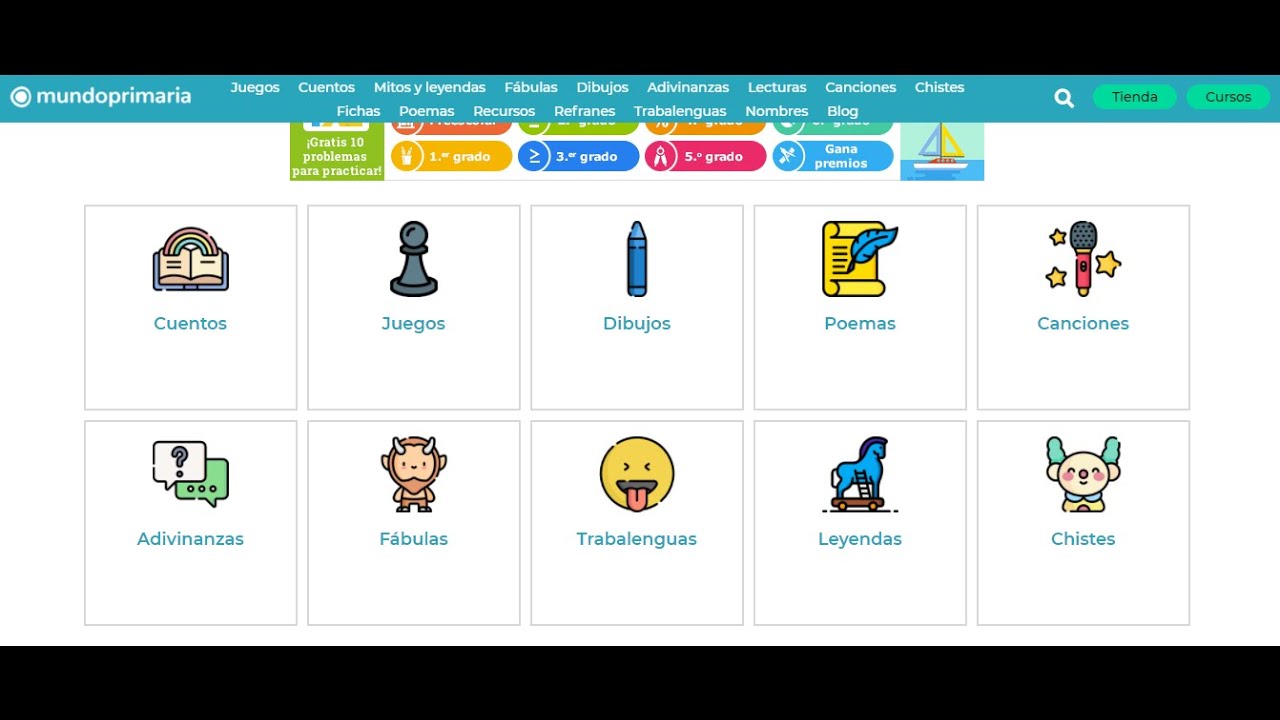 Página mundo primaria actividades - YouTube