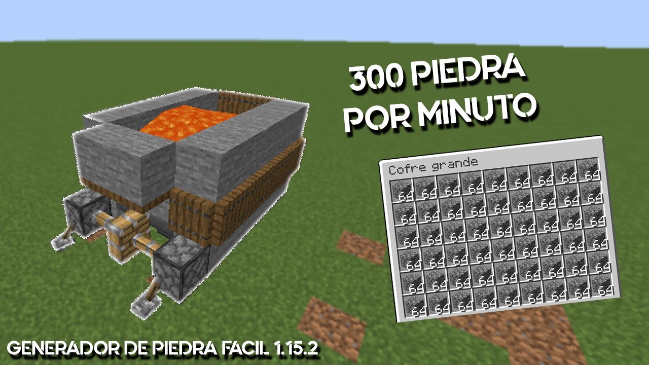 Generador de Piedra FACIL! 300 de Roca por Minuto! 😎 Minecraft 1.20 - 1 ...