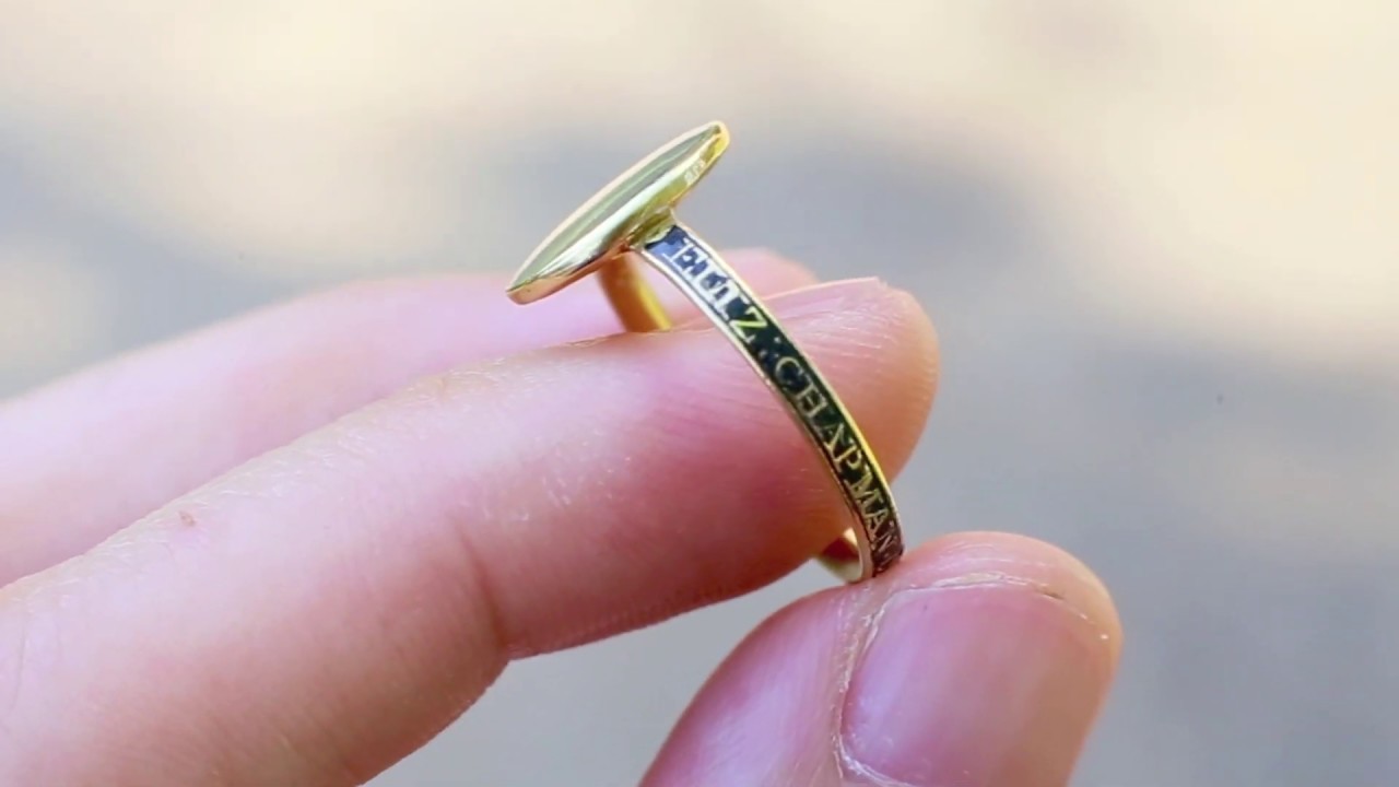 1767 Georgian Mourning Ring for Elizabeth Chapman Woven Hair under ...