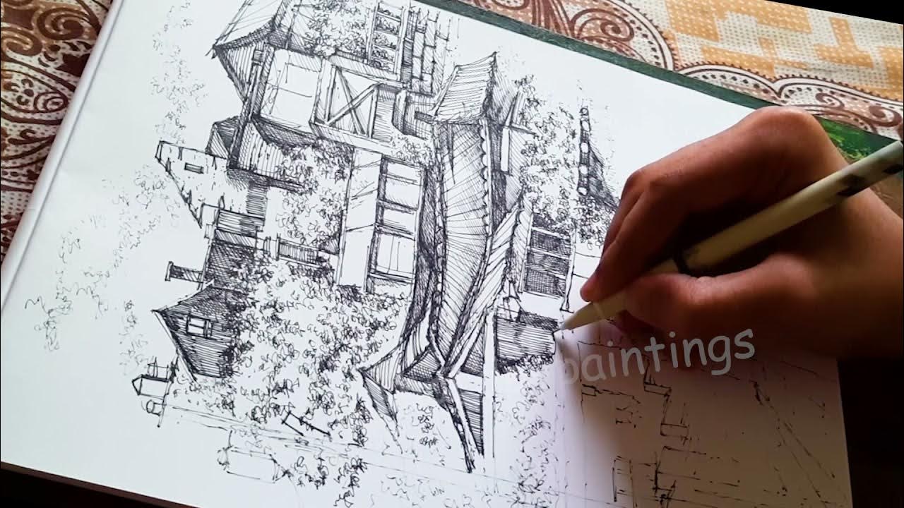 how to draw a landscape Urban Sketching Series Pt 2 | Some basics part-2 #tushardeypaintings ...
