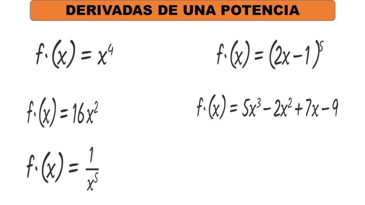 DERIVADAS | 5 ejercicios de derivadas de una potencia. - YouTube