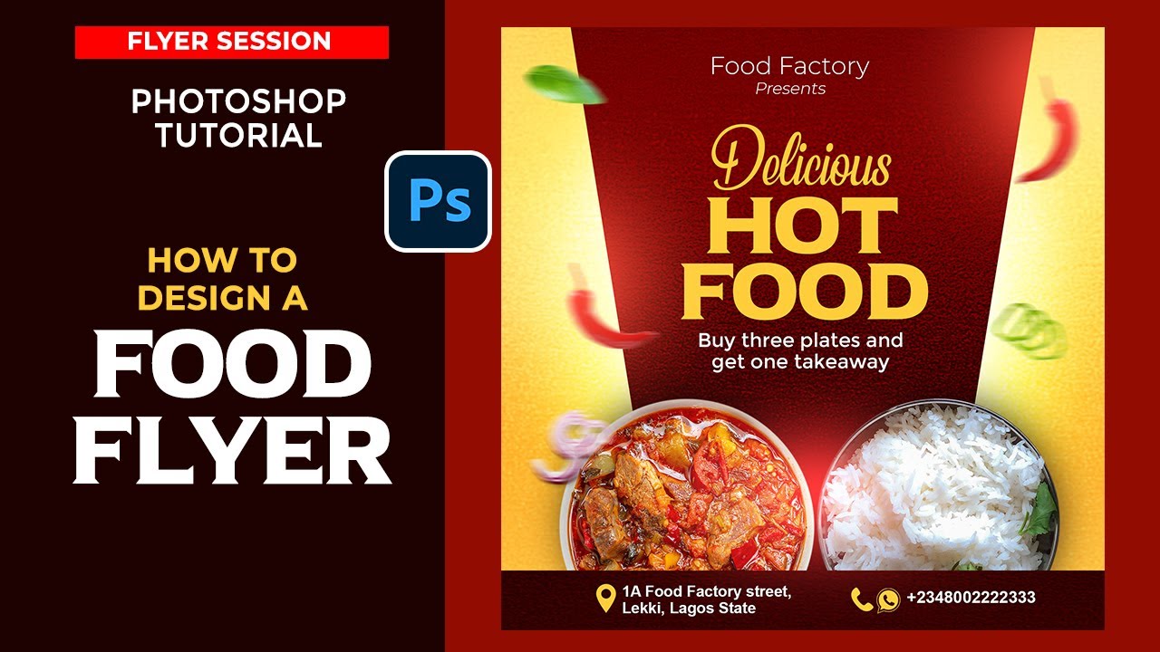 How to design a Food Advert Poster // Photoshop Tutorial - YouTube