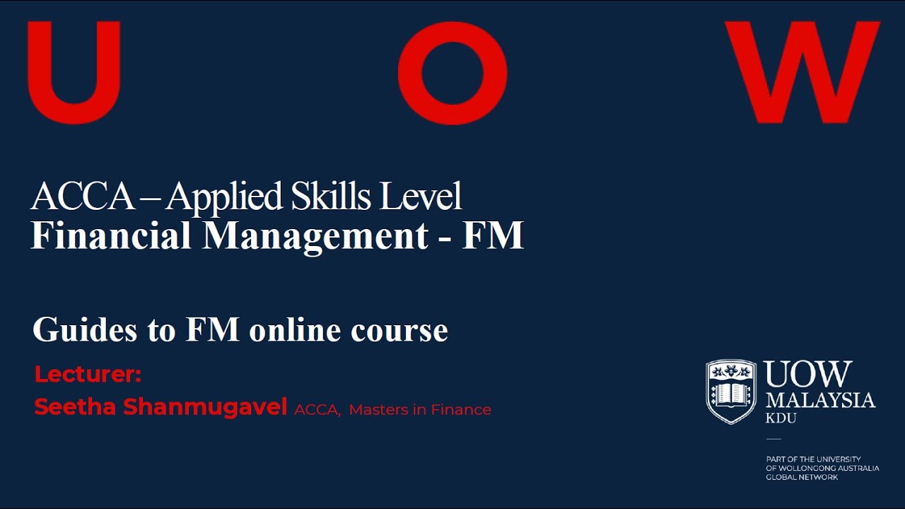 ACCA FM Online Learning Course Preview - YouTube