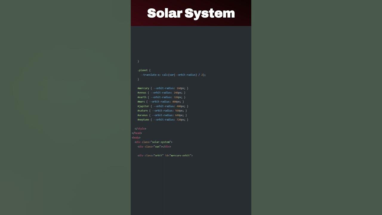Daily Codingsolar System Using Html Css Jsjavascripthtmlcss Coding Learnhtml5andcss3 4550