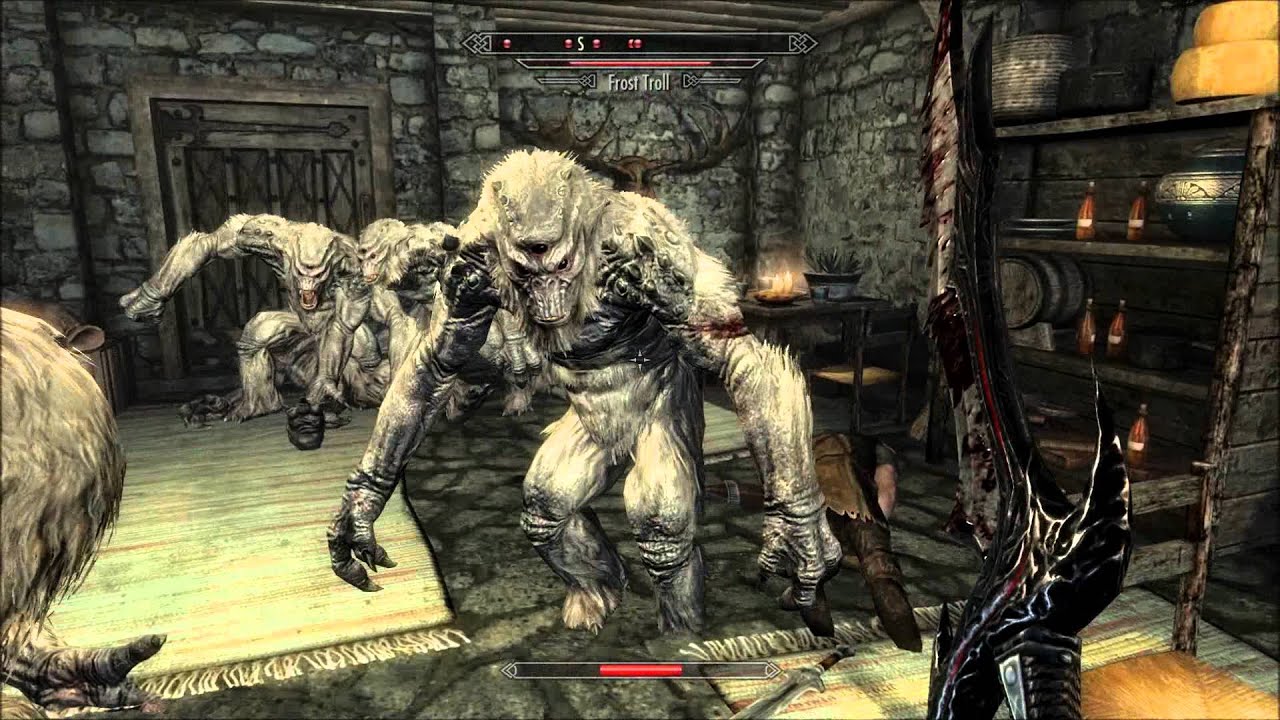 The Whiterun Arena: 10 Swearing Frost Trolls - YouTube