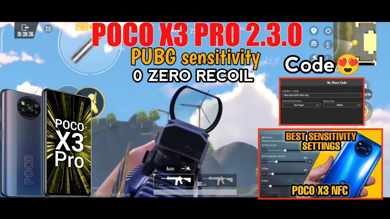 Poco x3 pro PUBG new sensitivity settings🔥||lens gyro with code|| Zakir GamingYT - YouTube