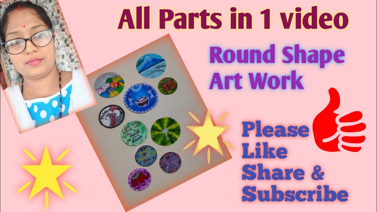 All Parts in one video😊🎨// Round Shape Art Work // Wall decore Idea 🖌️💞 ...