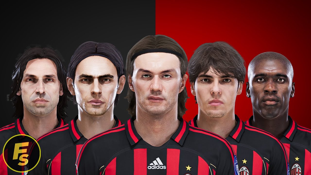 AC Milan Legends Facepack - PES 2021 & FL24 - YouTube