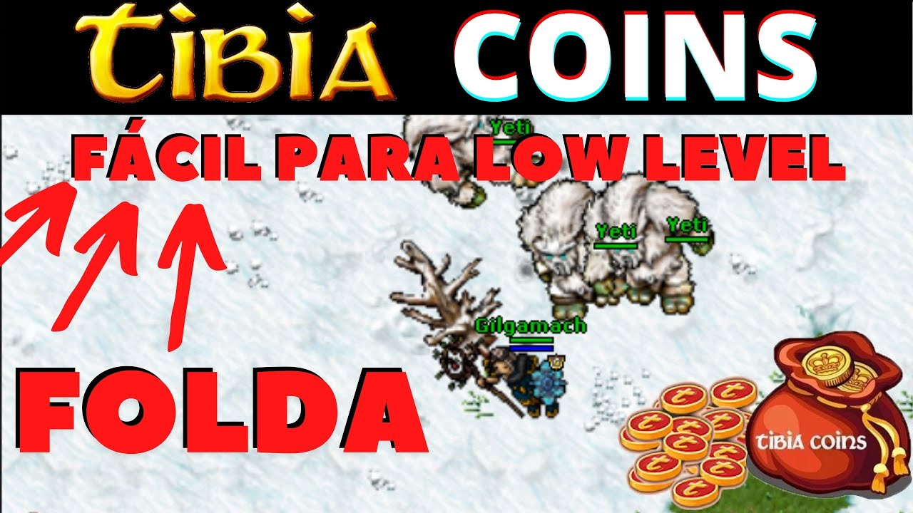 COMO FARMAR TIBIA COINS LOW LEVEL FREE ACCOUNT - FOLDA - YouTube