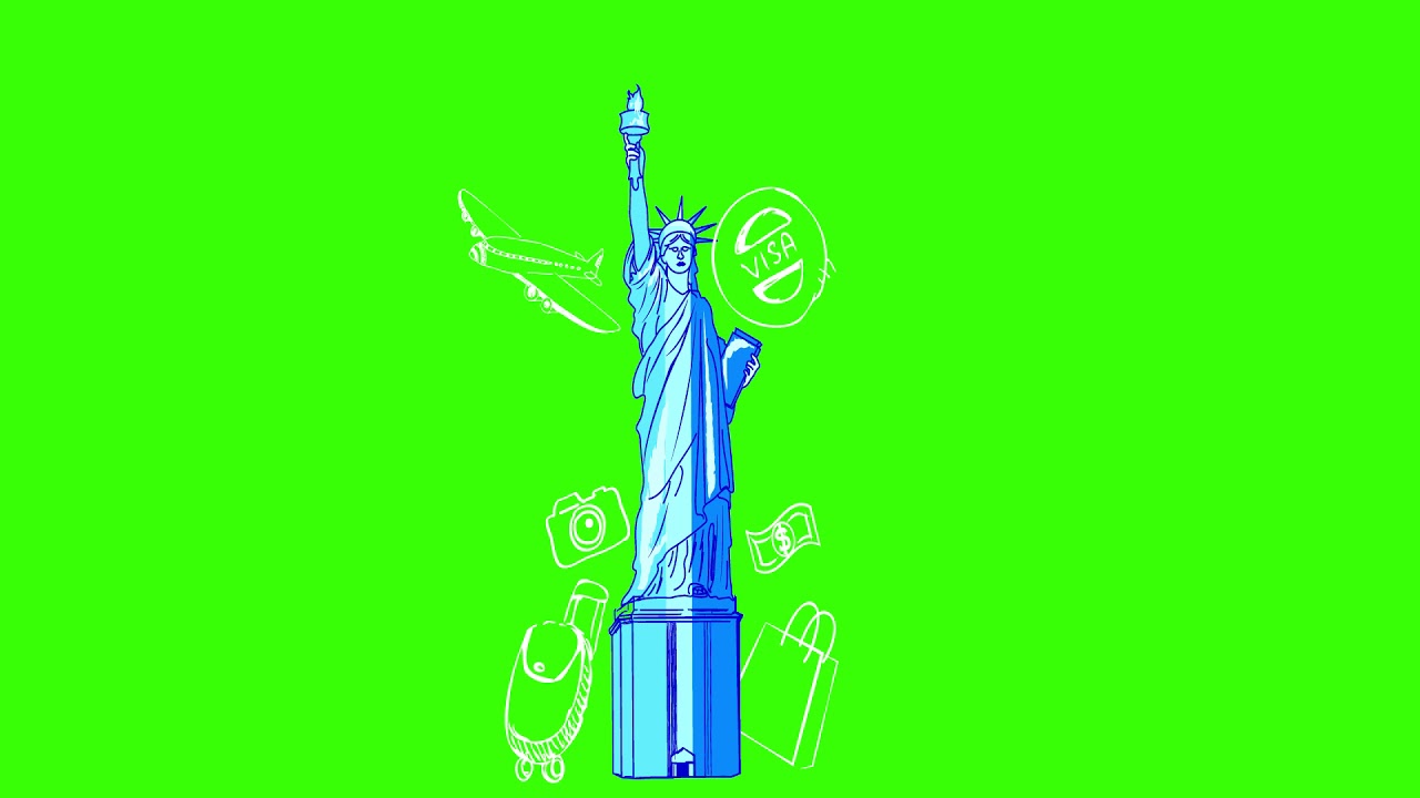 Green Screen-statue of liberty america animation - YouTube